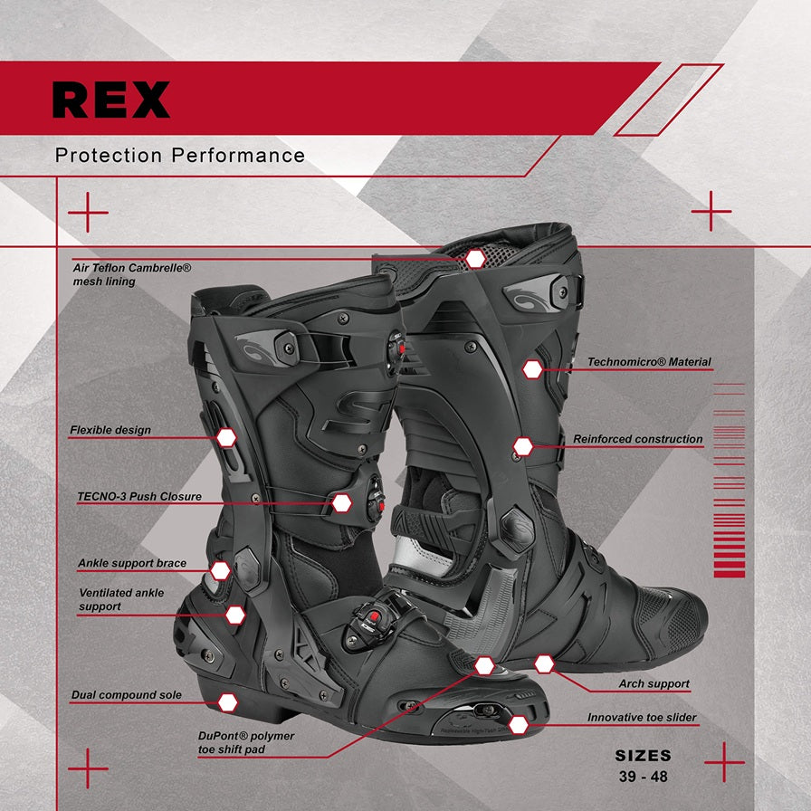 Sidi Rex Air Black/Red Boot – Sierra BMW Motorcycle